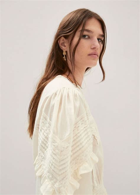 Frills Embroidered Dress Women Mango United Kingdom