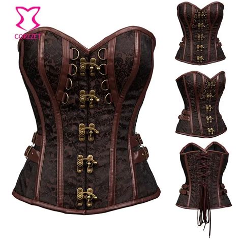 Red Black Brocade Punk Rave Bustier Sexy Corsets And Bustiers Gothic