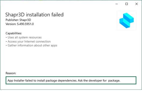shapr3d installation failed need help we are here shapr3d community