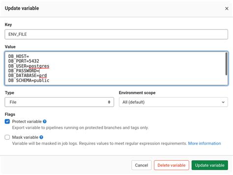 flexible environment variables for a docker image datawookie