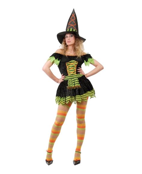 Disfraz De Bruja Sexy Negra Y Verde Fluor Comprar Online En