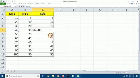 excel basic formulas addition subtraction multiplication division youtube