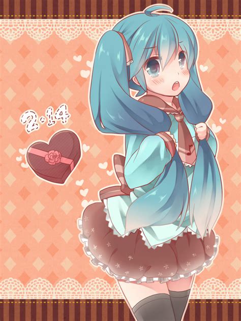 Safebooru 1girl Ahoge Aqua Eyes Aqua Hair Dated Hatsune Miku Long