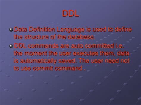 ppt data definition language ddl powerpoint presentation free