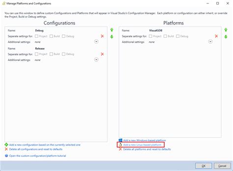 adding linux platforms to advanced embedded projects visualgdb tutorials