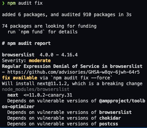 npm audit fix란 —force 옵션을 줘도 되는가