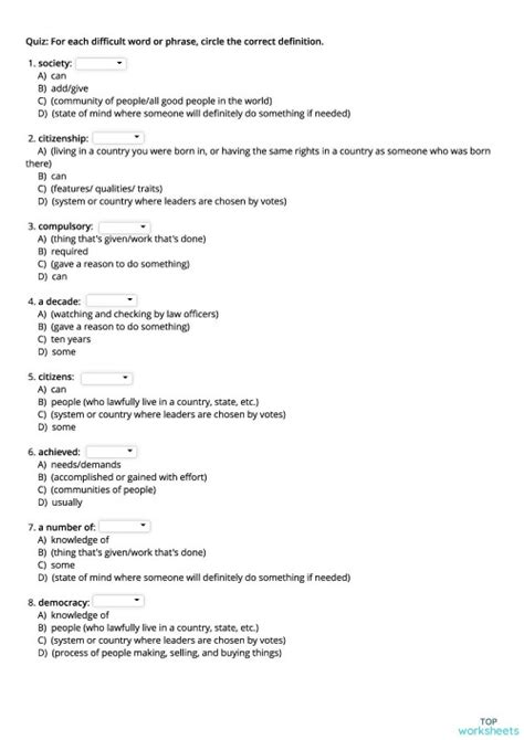 U4 Wb Reading Vocab Interactive Worksheet Topworksheets