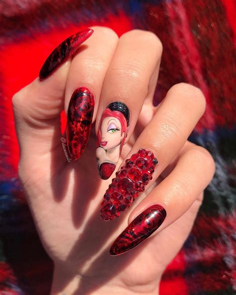 Lana Sheen 💅🏼 On Instagram “🌹 Jessica Rabbit 🌹 My Vday Nails 💕
