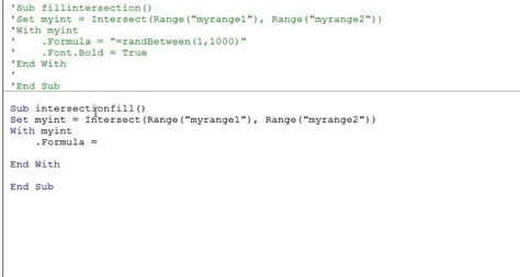 intersect method in vba youtube