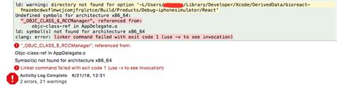 xcode undefined symbols for architecture x86 64 objc