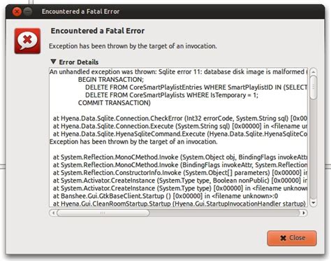 banshee encounters a fatal error on launch