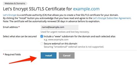 how to install let s encrypt ssl certificate on domain or sub domain in