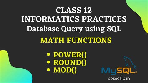 mysql math function cbse cs and ip