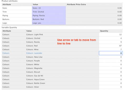 variable attributes management in odoo ventortech