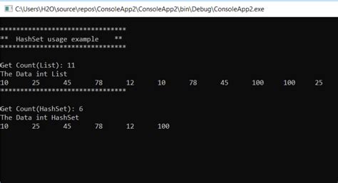 c hashset vs list programming pseudocode example c programming