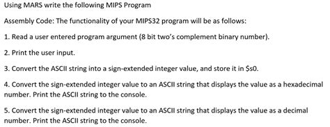 solved using mars write the following mips program assembly