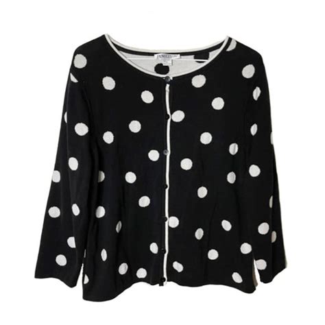 Pendleton Sweaters Pendleton Reversible Black White Polka Dot