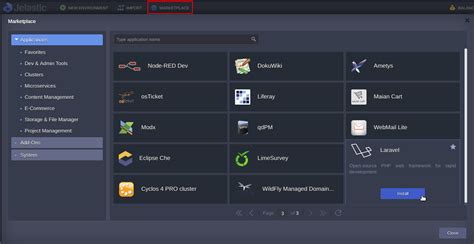 laravel framework automated installation jelastic