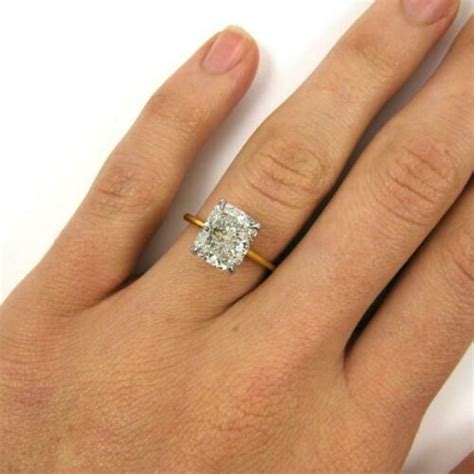2 00ct Radiant Cut Moissanite Diamond Engagement Ring 14k Etsy