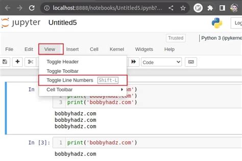 how to show or hide the line numbers in jupyter notebook bobbyhadz