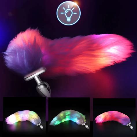 Metal Stainless Glow Steel New Detachable Led Cosplay Luminous Fox Tail