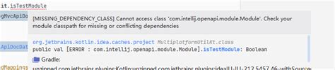 cannot access class tellij openapi module module check your