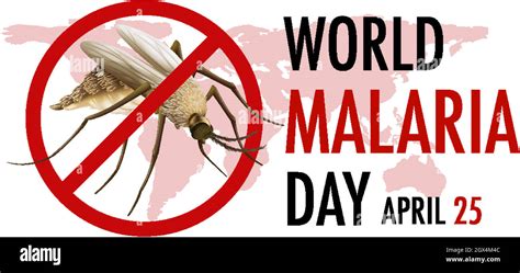 Logotipo O Banner Del Día Mundial De La Malaria Con Signo De Mosquito