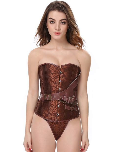 [41 Off] 2021 Womens Steampunk Steel Bone Glue Corset Bustier Pu