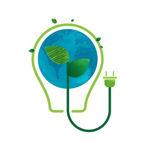 Économie Dénergie Eco Lampe Technologie Nature Concept Pense écologie