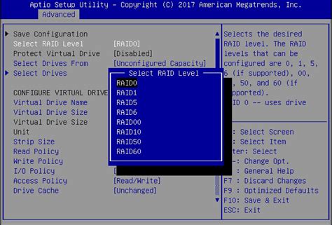 configure raid using the avago megaraid configuration utilities