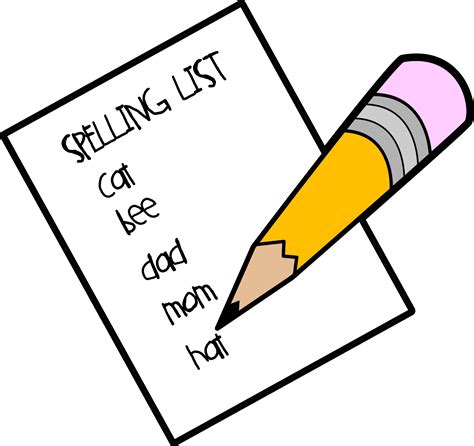 spelling test clipart