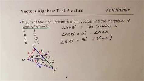 if sum of unit vectors is a unit it bisects angle between the unit
