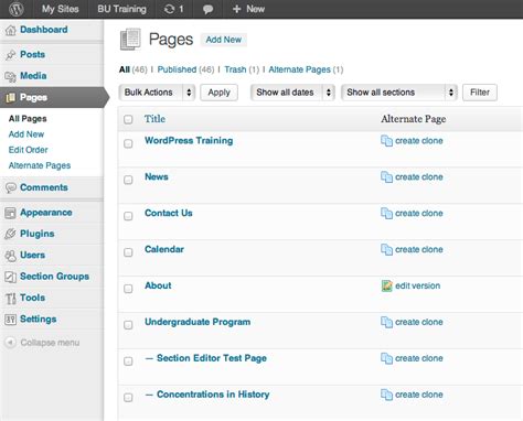 bu versions plugin for wordpress boston university
