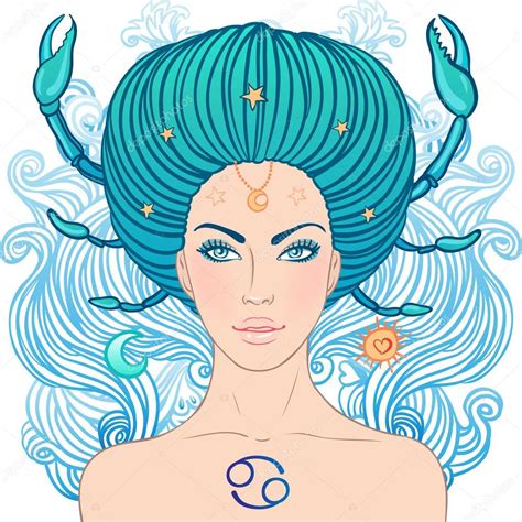 Ilustración De Cáncer Signo Del Zodíaco Vector Gráfico Vectorial
