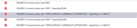 option recompile use hint force default cardinality estimation in