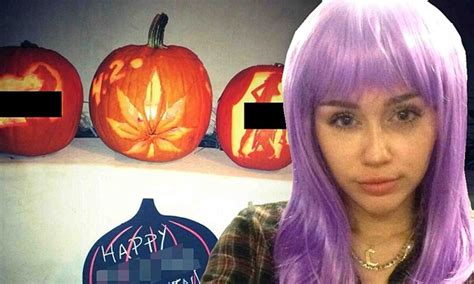 Miley Cyrus Carves X Rated Pumpkins Referencing Sex And Drugs Ahead Of