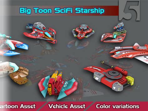big toon scifi star ships free download unity asset