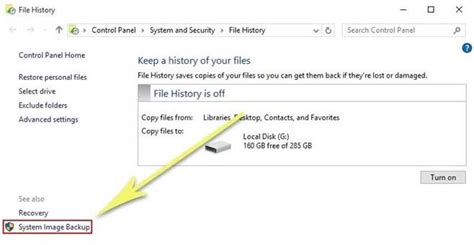 how to create a system image backup in windows 10