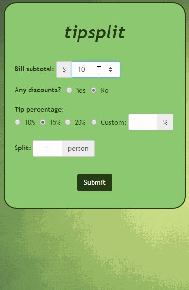 github michaelriccardi tipsplit php tip calculator ~ pre work for