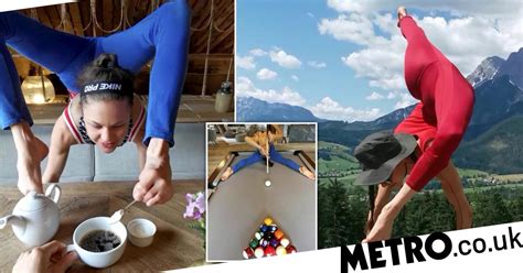 meet the woman who is so flexible she can pour tea with her feet