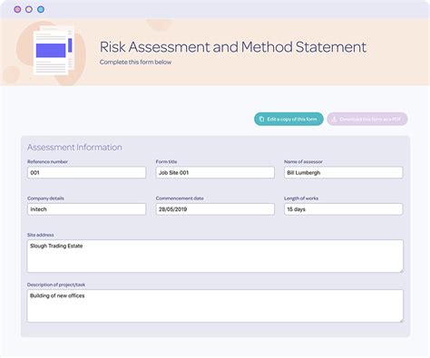 Rams Software Risk Assessment And Method Statement