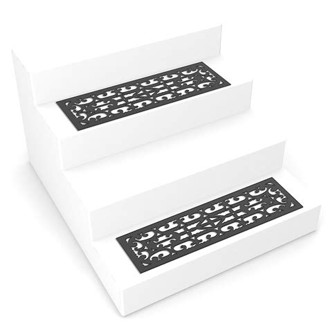Pure Garden Set Of 2 Non Slip Rubber Stair Treads For Wooden Steps