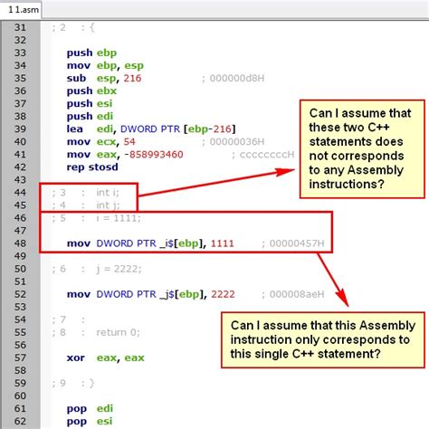 windows how to read assembly output generated by visual c 2010