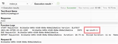 how to get the aws region where node js lambda function is