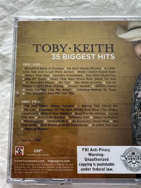 Toby Keith 35 Biggest Hits Cd 2008 • Greatest Hits Brand New