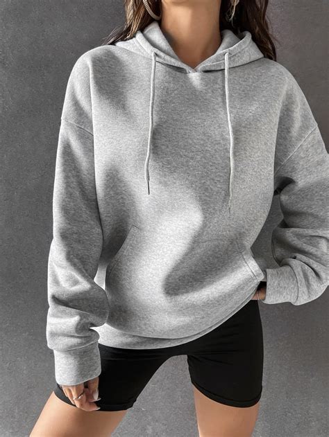 Slogan Graphic Drop Shoulder Drawstring Thermal Lined Hoodie Shein Usa