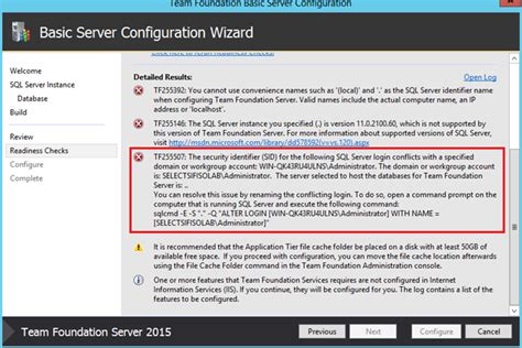 sql server lessons from a tfs installation