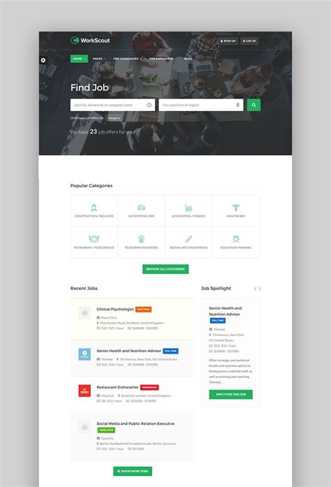 17 best job board wordpress themes for 2017 listing sites