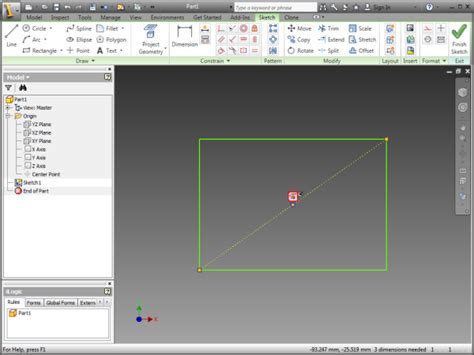 autodesk inventor tips constrain your sketch to the centre point
