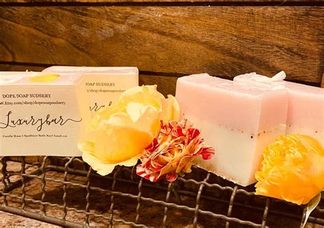 Rose Soap Handmade Soaps Scented Bath Bar Rose Oatmeal Body Etsy